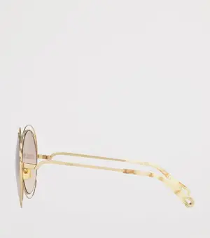 Chloé Round Carlina Sunglasses - Gold