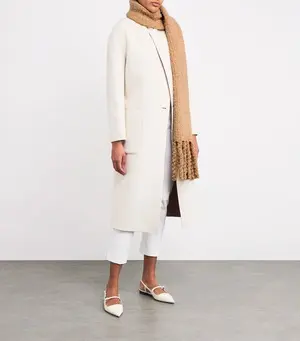 JOSEPH Bouclé Knit Scarf - Brown