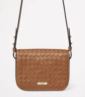 ASPINAL OF LONDON Woven Leather Ella Cross-body Bag - Brown
