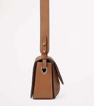 ASPINAL OF LONDON Woven Leather Ella Cross-body Bag - Brown