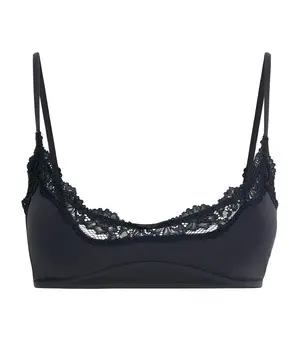 SKIMS Lace-trim Fits Everybody Scoop-neck Bralette Black
