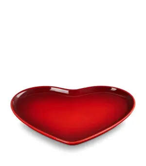 LE CREUSET Stoneware Heart Serving Plate - Red