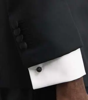 Giorgio Armani Sterling Silver Embellished Cufflinks