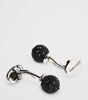 Giorgio Armani Sterling Silver Embellished Cufflinks