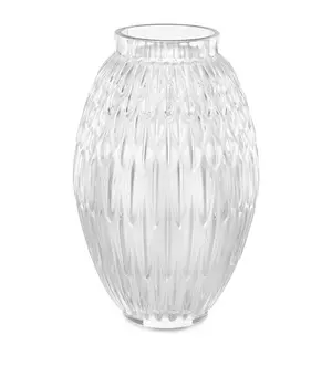 Lalique Crystal Plumes Vase - Clear