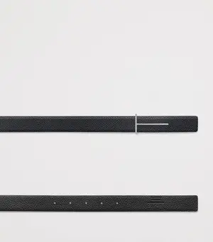TOM FORD Calf Leather Belt With 't' Detail - Blue