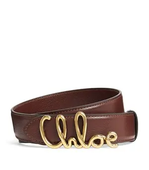 Chloé Calfskin Iconic Leather Belt - Brown