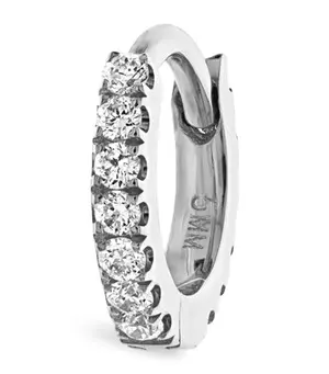 MARIA TASH Diamond Eternity Single Hoop Earring - White