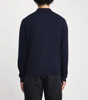 Harrods Cashmere Polo Sweater - Navy