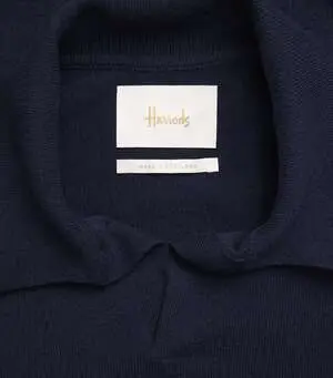 Harrods Cashmere Polo Sweater - Navy