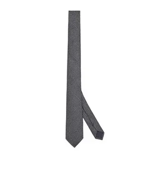 Giorgio Armani Silk Chevron Tie - Grey