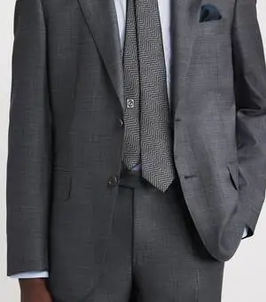 Giorgio Armani Silk Chevron Tie - Grey