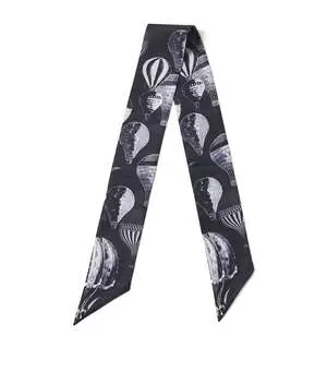 ASPINAL OF LONDON Silk Shield Skinny Scarf - Metallic