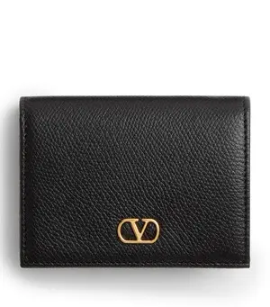 Valentino Garavani Leather French Flap Wallet - Black