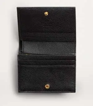 Valentino Garavani Leather French Flap Wallet - Black
