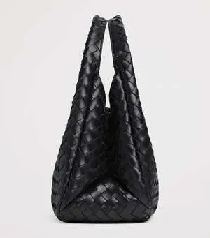 Bottega Veneta Medium Leather Campana Shoulder Bag - Black