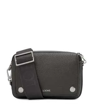 Loewe Small Leather Pebble Messenger Bag - Grey