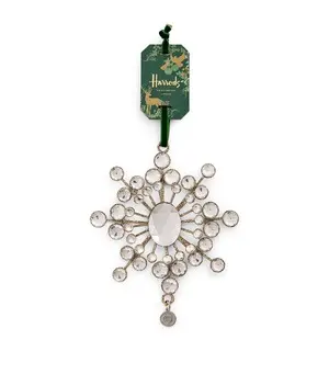 Harrods Embellished Snowflake Tree Decoration - Metallic