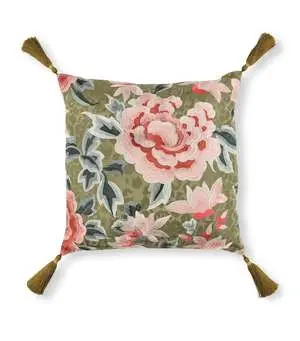 ROMO Embroidered Jacquard Lavinia Cushion - Green