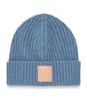 Loewe Cashmere Logo Beanie - Blue