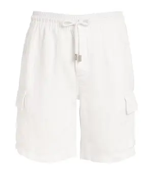 Vilebrequin Linen Cargo Bermuda Shorts - White