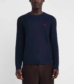 Polo Ralph Lauren Wool-cashmere Cable-knit Sweater - Blue