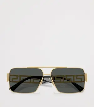Versace Wire-frame Rectangular Sunglasses