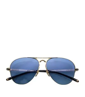 JACQUES MARIE MAGE Metal Amelia Aviator Sunglasses - Silver