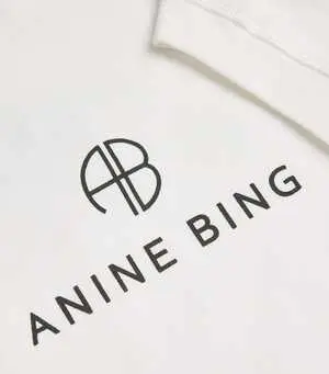 ANINE BING Cotton Monogram T-shirt - Ivory