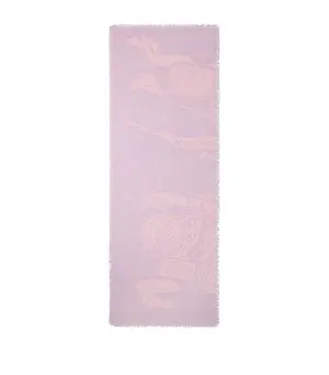 Burberry Wool Wide Ekd Scarf - Pink