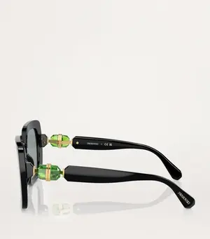 SWAROVSKI Square Sk6001 Sunglasses - Black