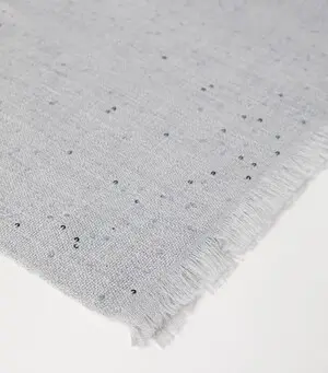 Brunello Cucinelli Cashmere-silk Diamond Yarn Sequin Scarf - Grey