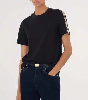 Burberry Check-trim Ekd T-shirt - Black