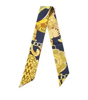 ASPINAL OF LONDON Silk Shield Skinny Scarf - Navy