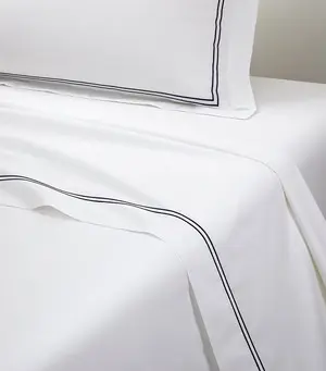 YVES DELORME Organic Cotton Duo Marine Flat Sheet