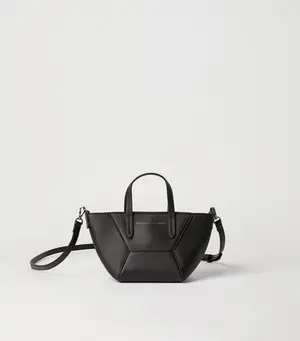 Brunello Cucinelli Bc Duo Mini Calfskin Tote Bag - Black