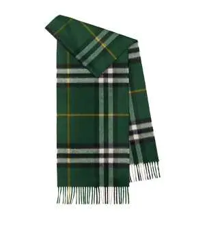 Burberry Cashmere Check Scarf - Green