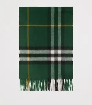 Burberry Cashmere Check Scarf - Green