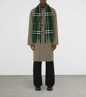 Burberry Cashmere Check Scarf - Green