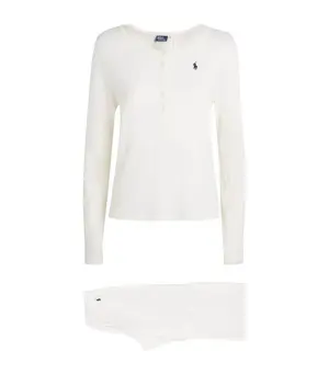 Polo Ralph Lauren Cotton Henley Pyjama Set - Ivory