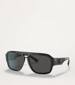 Dolce & Gabbana Acetate Aviator Sunglasses - Black