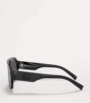 Dolce & Gabbana Acetate Aviator Sunglasses - Black