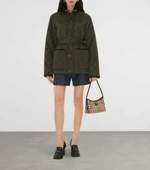 Burberry Quilted Belted Field Jacket - Grey