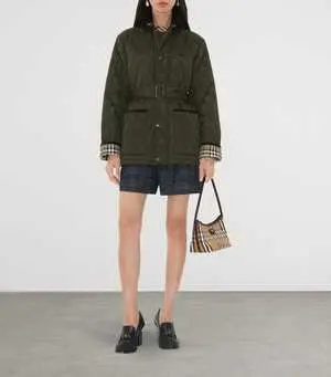 Burberry Quilted Belted Field Jacket - Grey