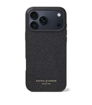 ASPINAL OF LONDON Grained Leather Iphone 17 Pro Case - Black