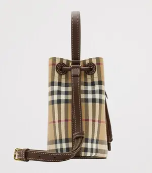 Burberry Mini Check Bucket Bag - Beige