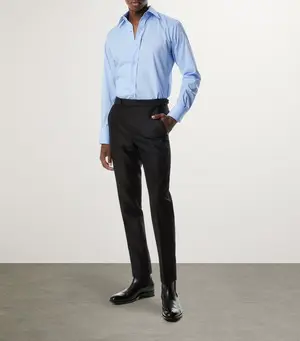 TOM FORD Cotton Poplin Shirt - Blue