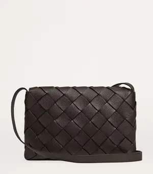 Bottega Veneta Large Leather Diago Cross-body Bag - Brown