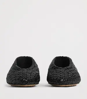 Bottega Veneta Intreccio Leather Sofia Ballet Flats - Black