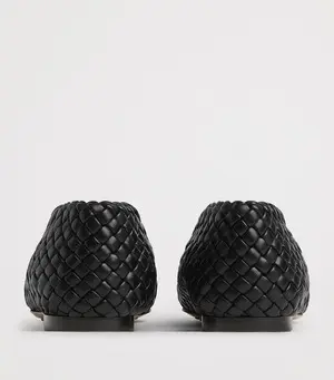Bottega Veneta Intreccio Leather Sofia Ballet Flats - Black